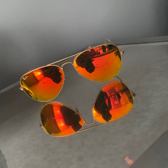 Ray-Ban | Accessories | Ray Ban Orange Flash Aviator | Poshmark